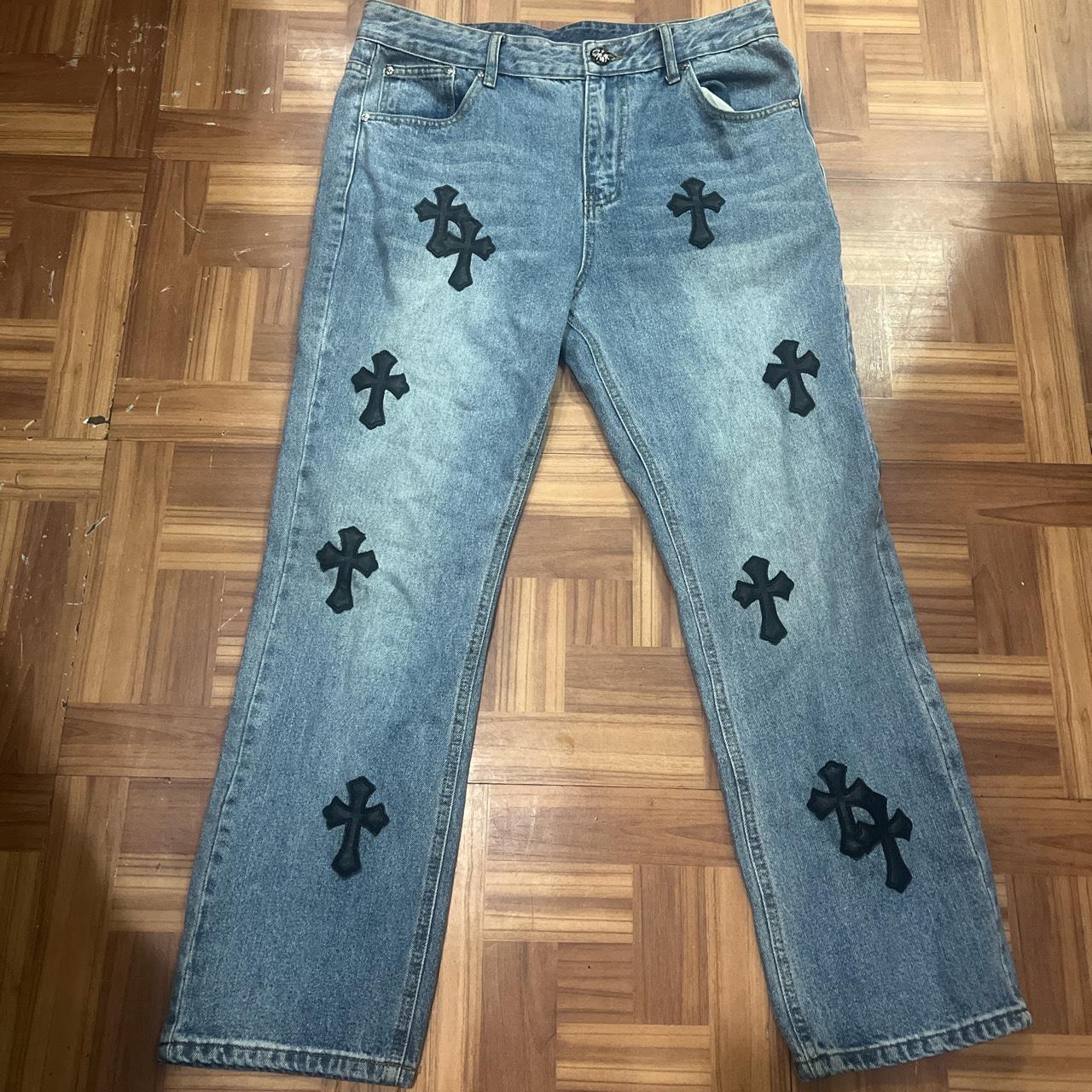 Chrome Hearts Denim Jeans Worn once Size 34 - Depop