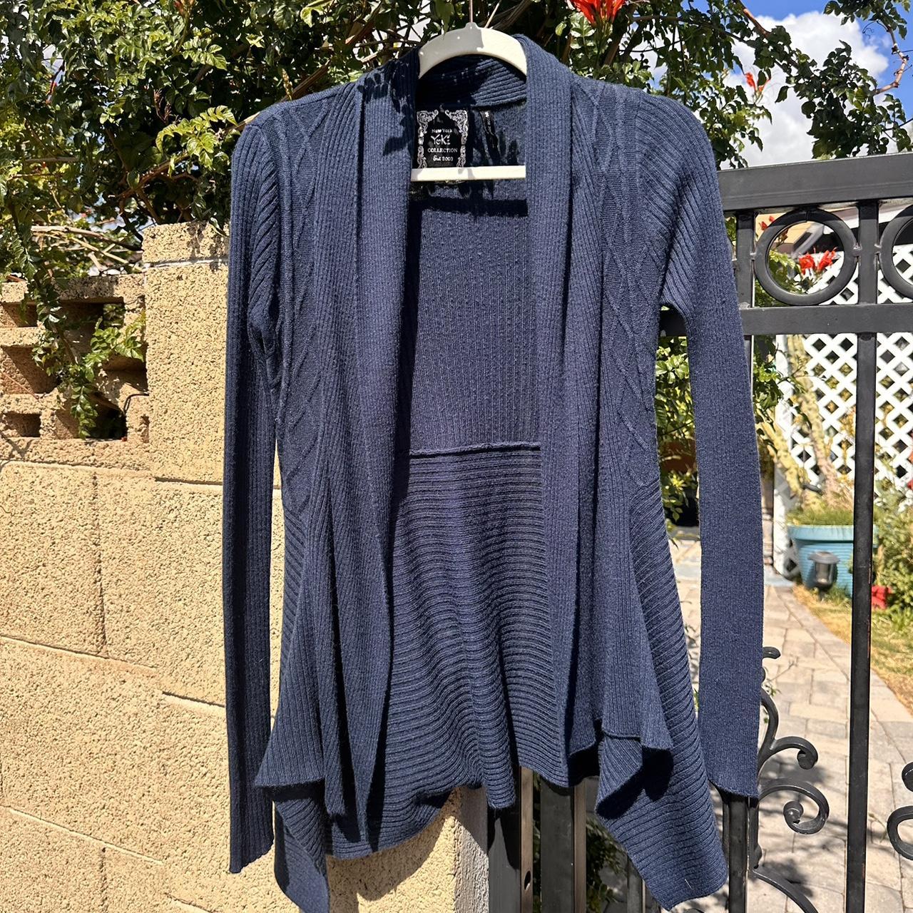 Blue Yoki Cardigan -tagged a large -better for a medium - Depop