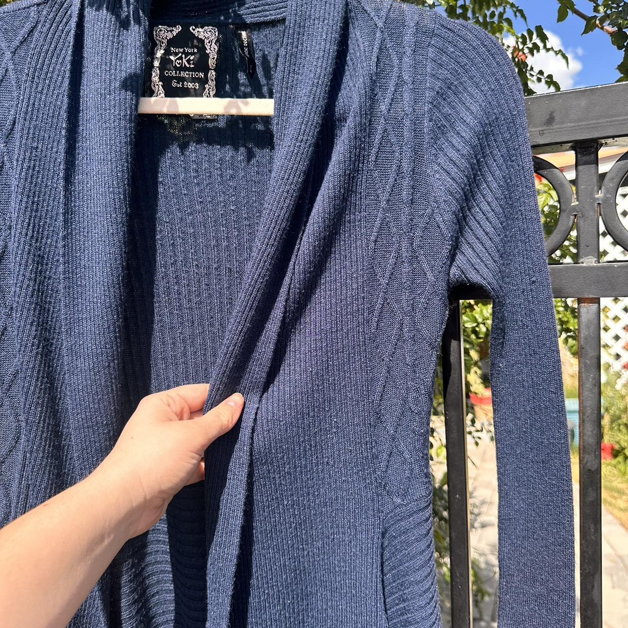 Blue Yoki Cardigan -tagged a large -better for a medium - Depop