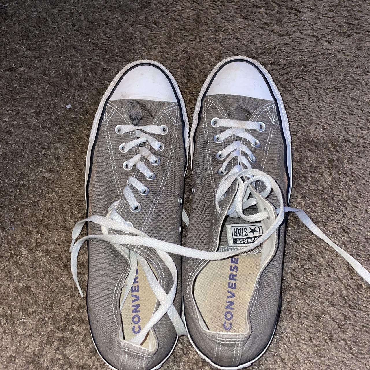 Grey converse No box Great condition Dm for more... - Depop