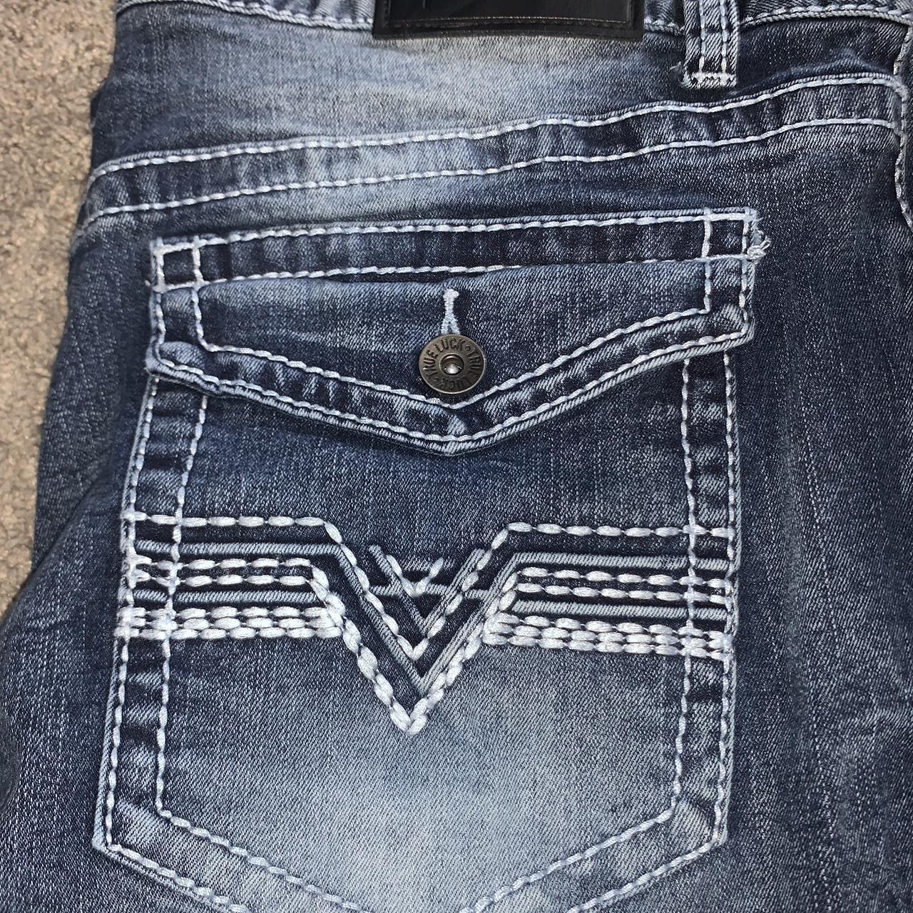 True Luck jeans straight jeans 34x30 in amazing... - Depop