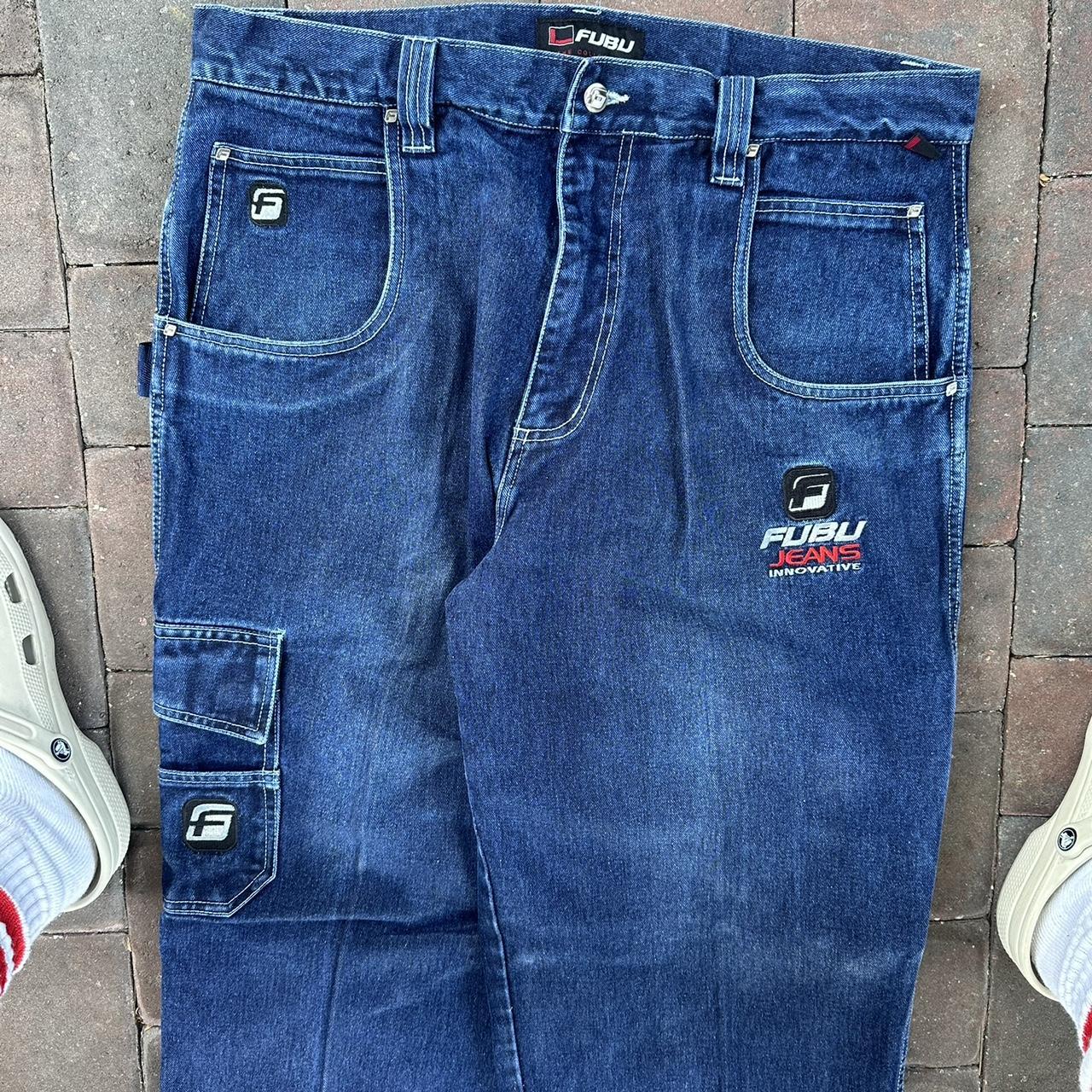 Super Fire Fubu baggy wide leg Y2K denim. good fade... | Depop