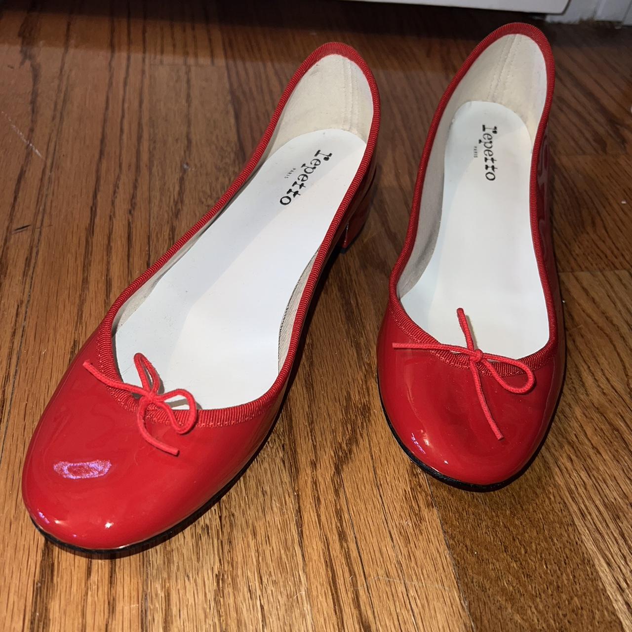 Repetto red ballerina shoes with a short heel! In... - Depop