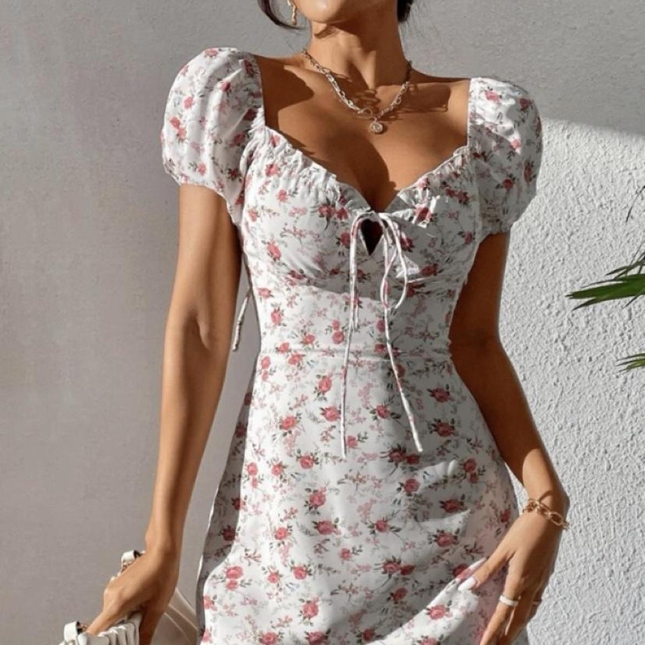 floral dress size small (4) originally from shein... - Depop