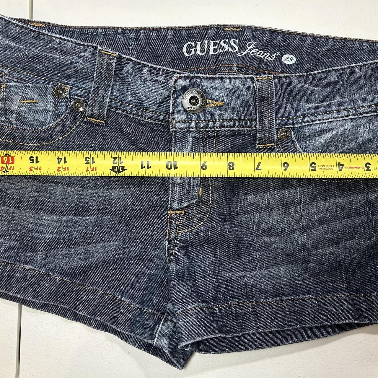 Low rise Guess denim shorts/pre-owned/excellent... - Depop