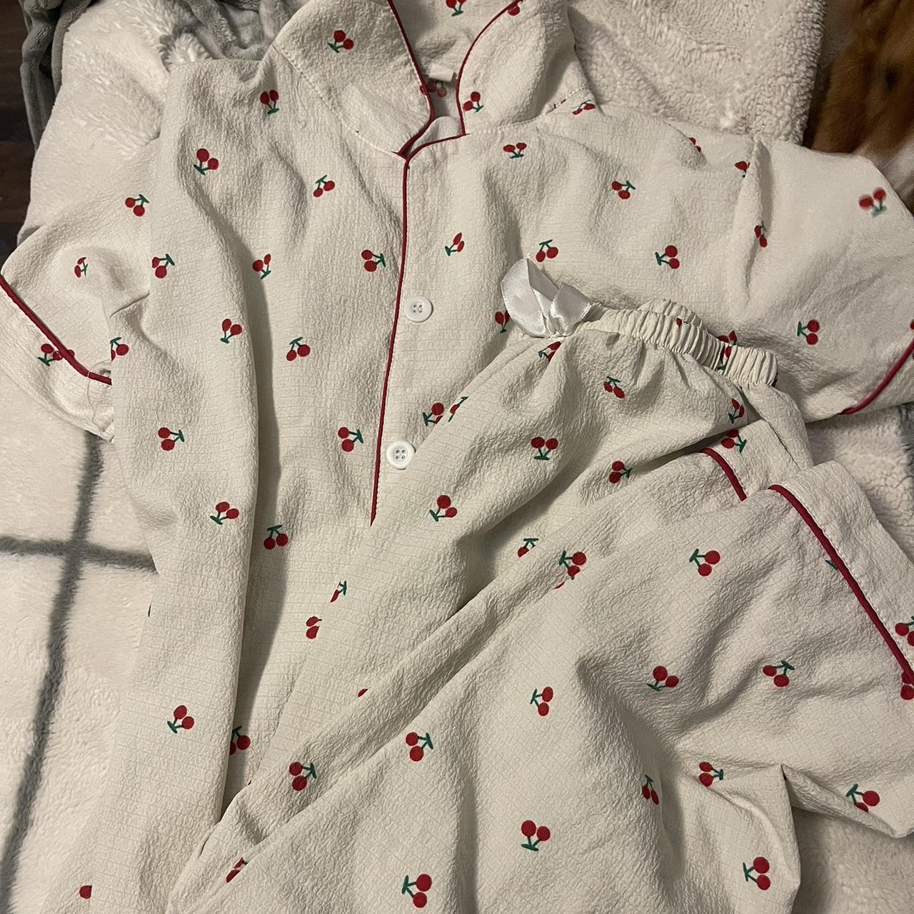 cherry pajamas - Depop