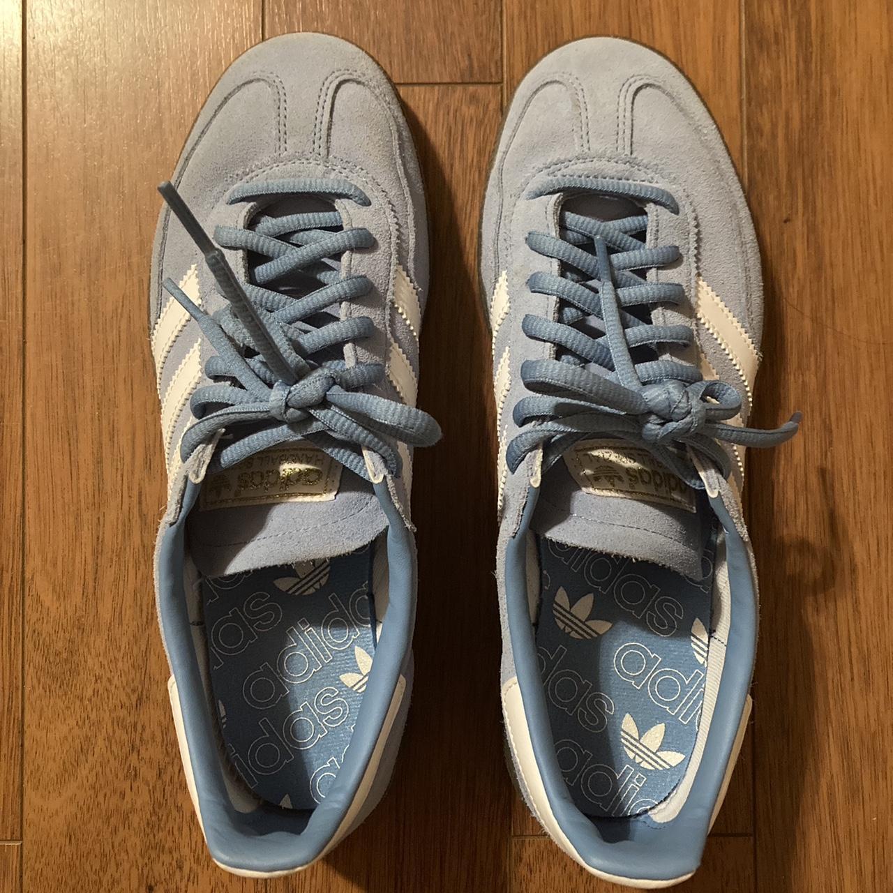 - light blue adidas spezials sneakers - women’s size... - Depop