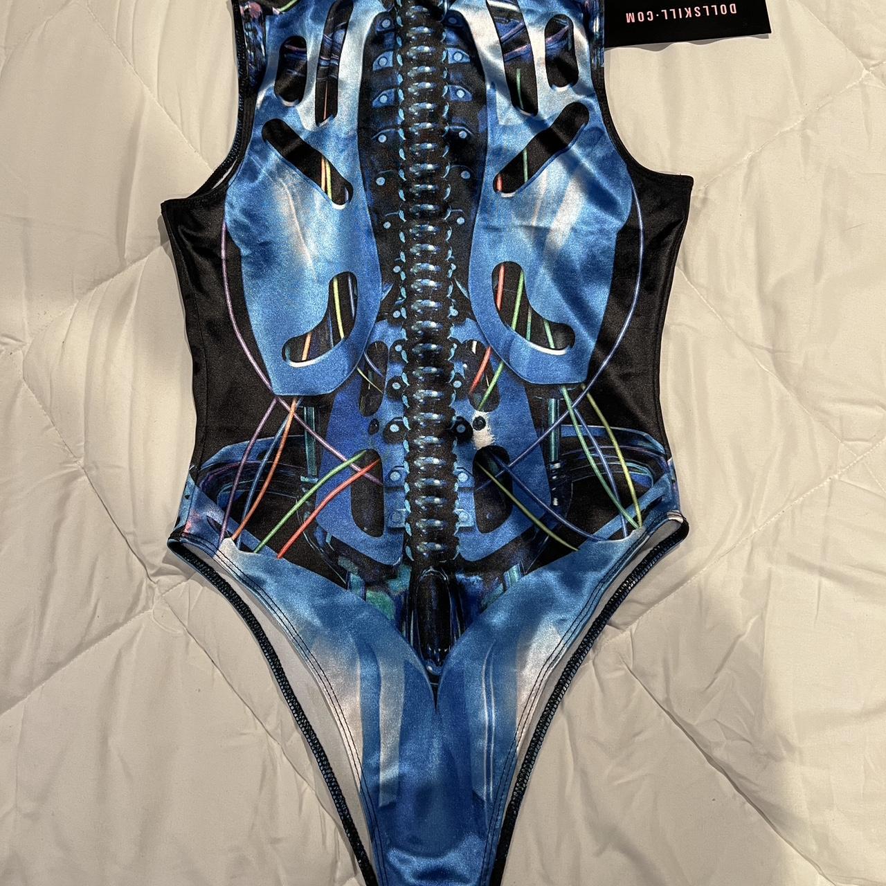 Android costume bodysuit with thigh high stockings... | Depop