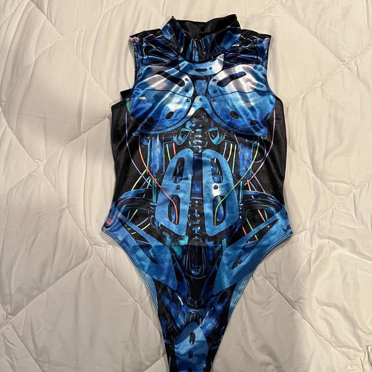 Android costume bodysuit with thigh high stockings... | Depop