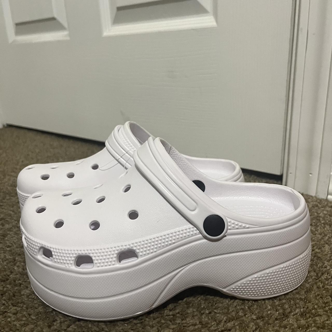 White Platform Crocs - Depop