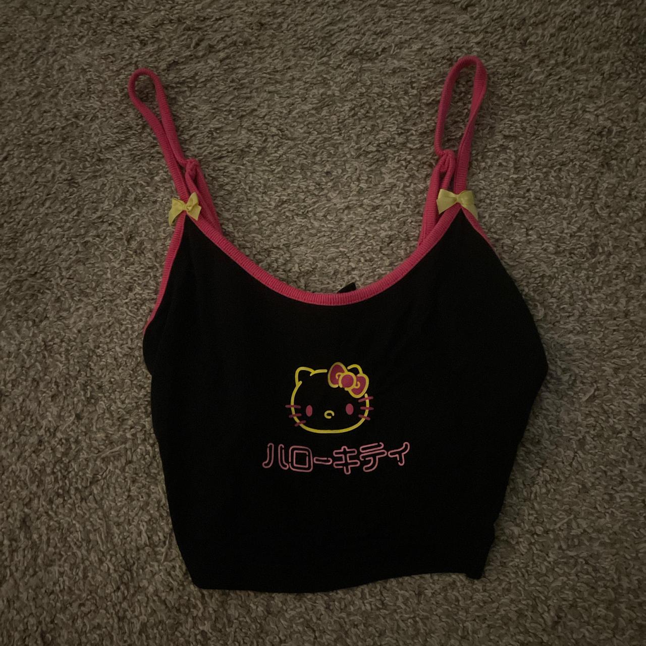 Cute XS hello kitty crop top with cute yellow... - Depop