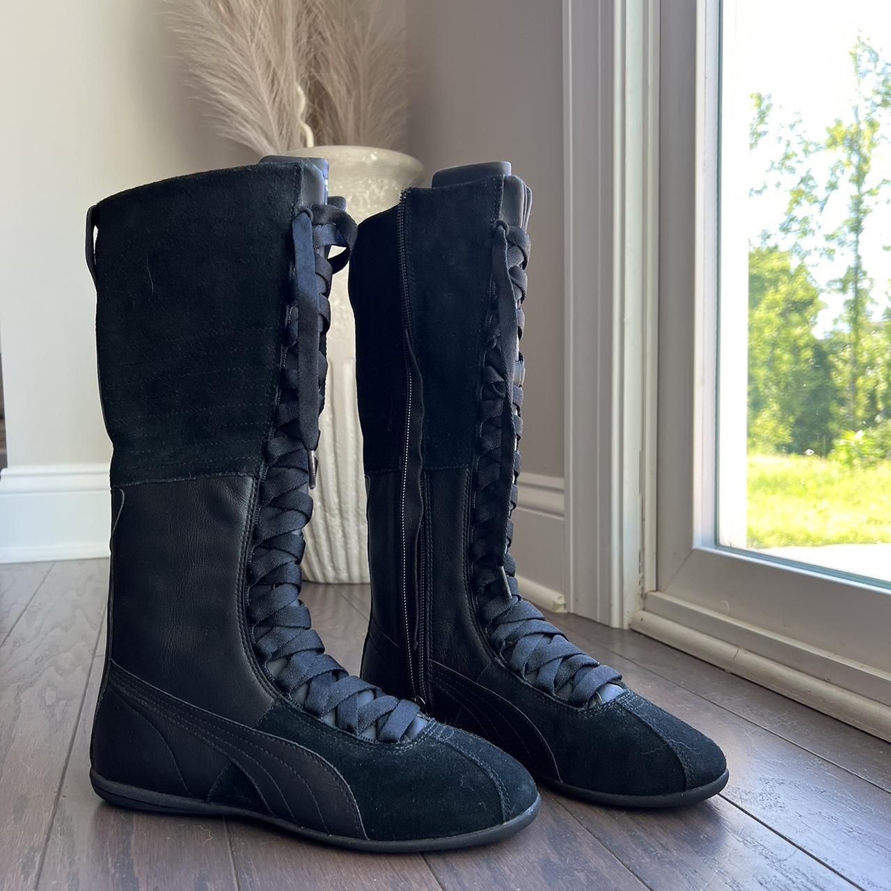 Puma Women's Black Boots | Depop