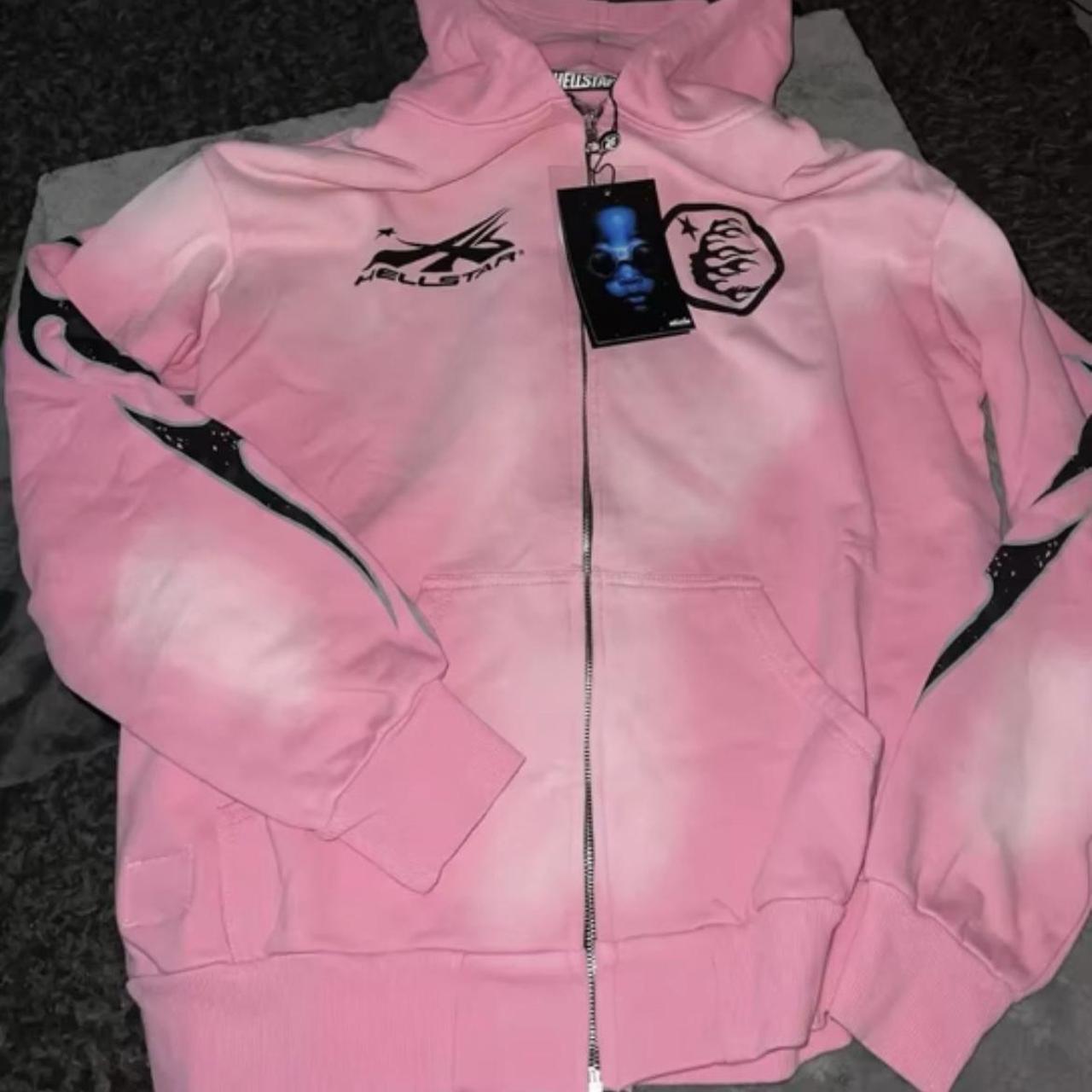 Pink and black hellstar jacket | Depop