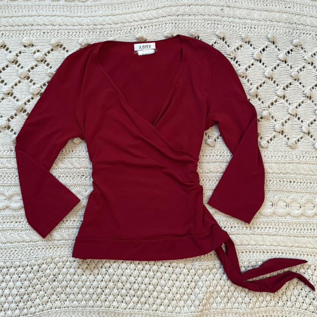 The cutest vintage wrap blouse with an adorable tie... | Depop