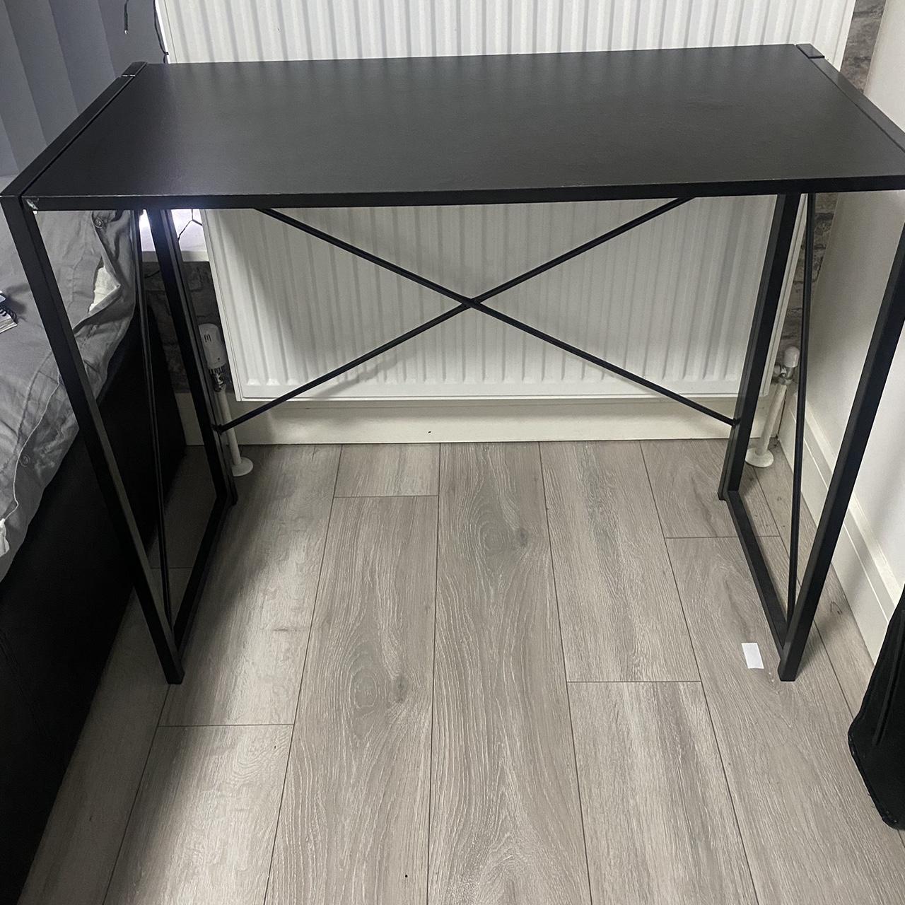 Rectangle Wooden Folding Table Steel Legs Computer... - Depop