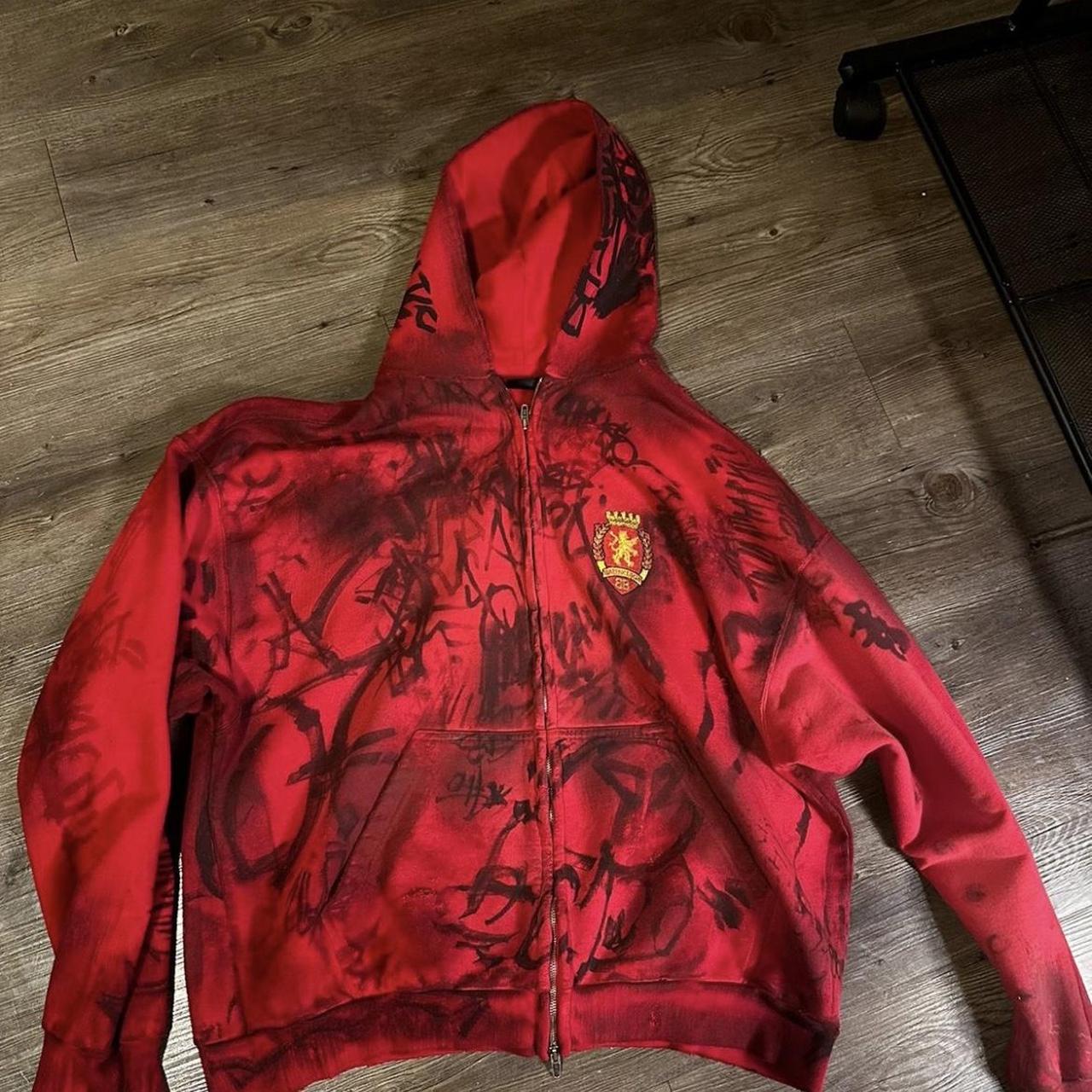 Balenciaga Red Skater Hoodie Send Offers Really... - Depop