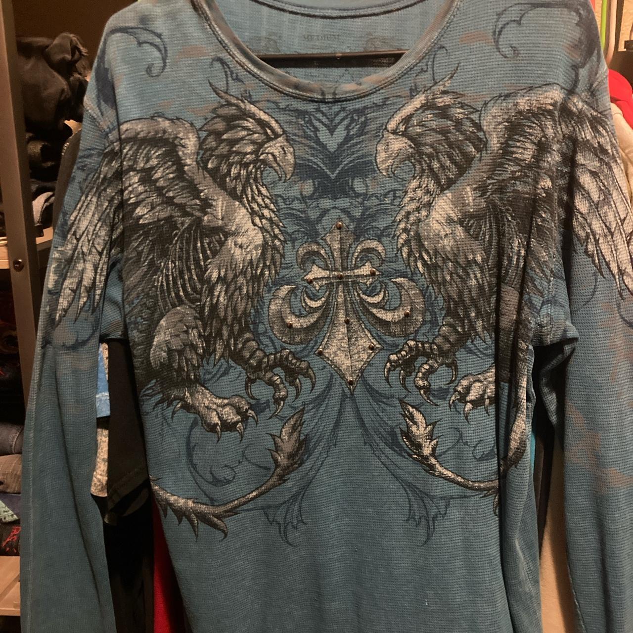 Really Nice Studded Long Sleeve Affliction Will let... - Depop