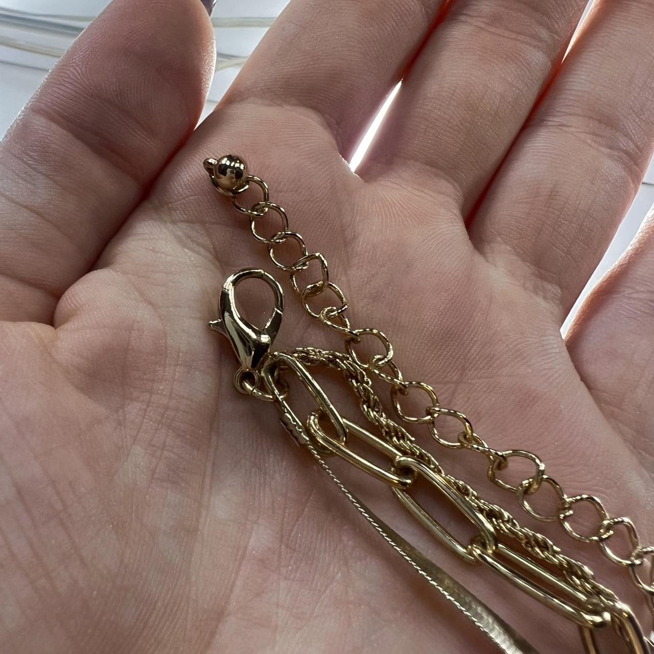 Multi-Layered Chucky Gold Necklace ꨄ︎3 in 1 necklace... - Depop