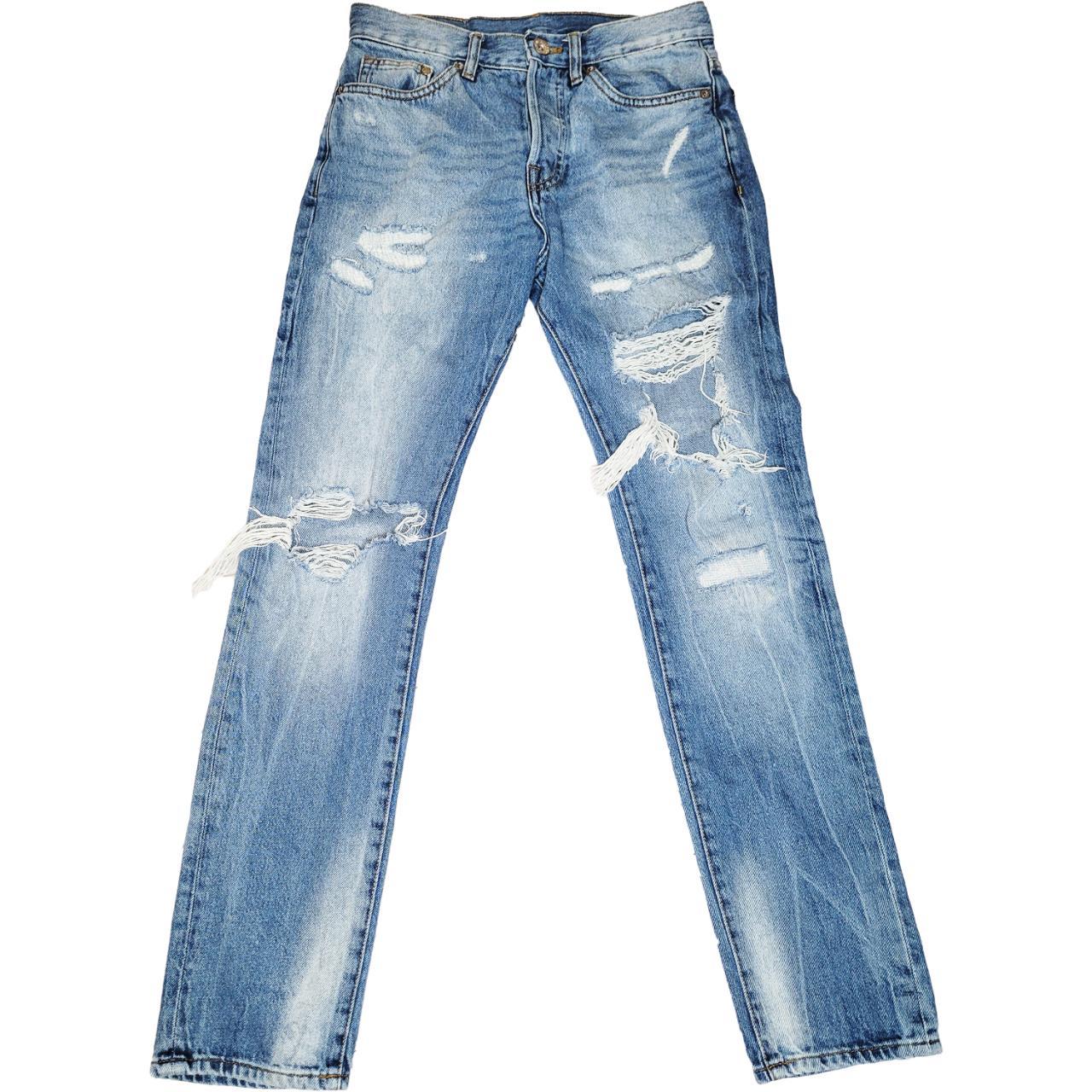 28x32 H&M Slim Tapered Ripped Jeans - Depop