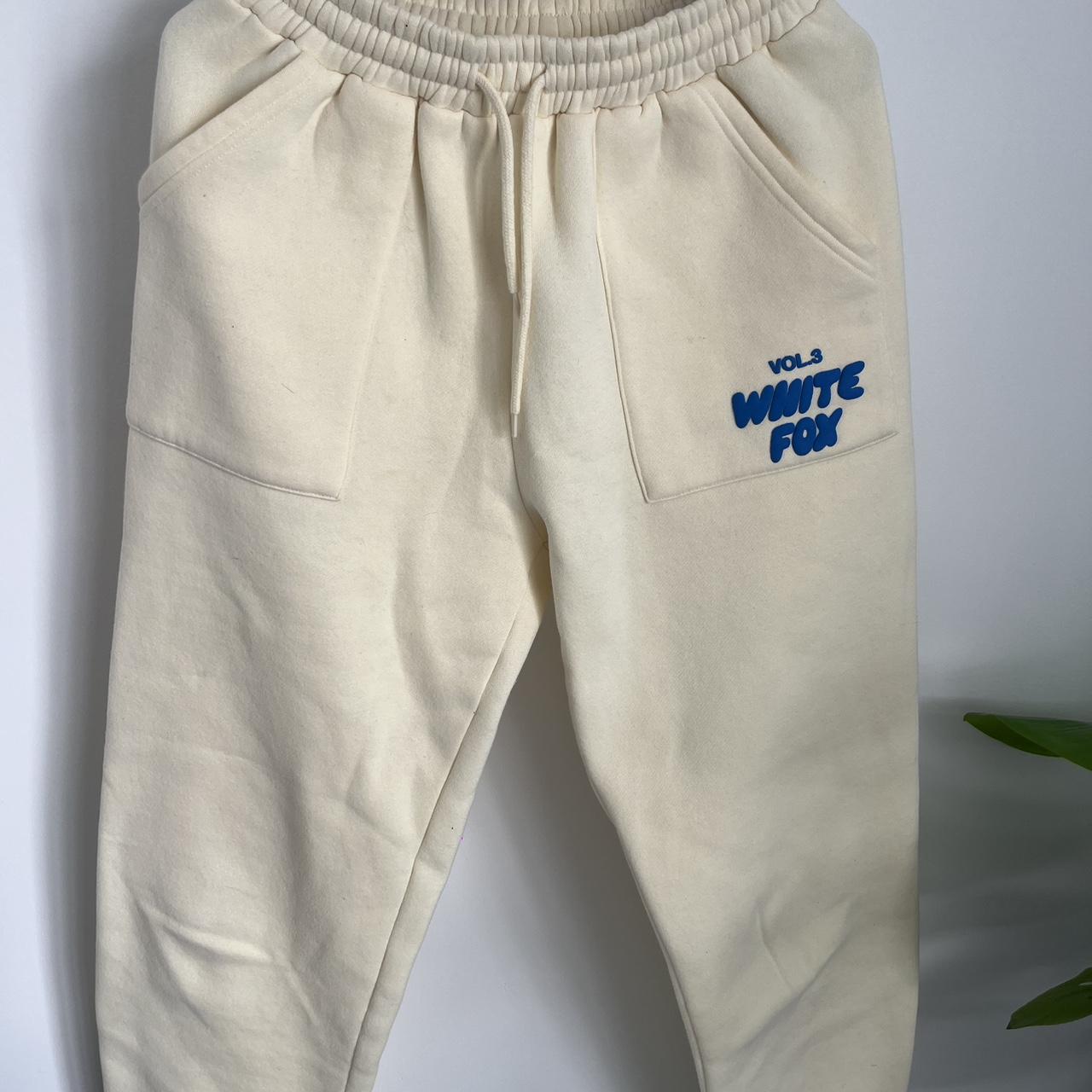 white fox trackies - hardly worn | Depop