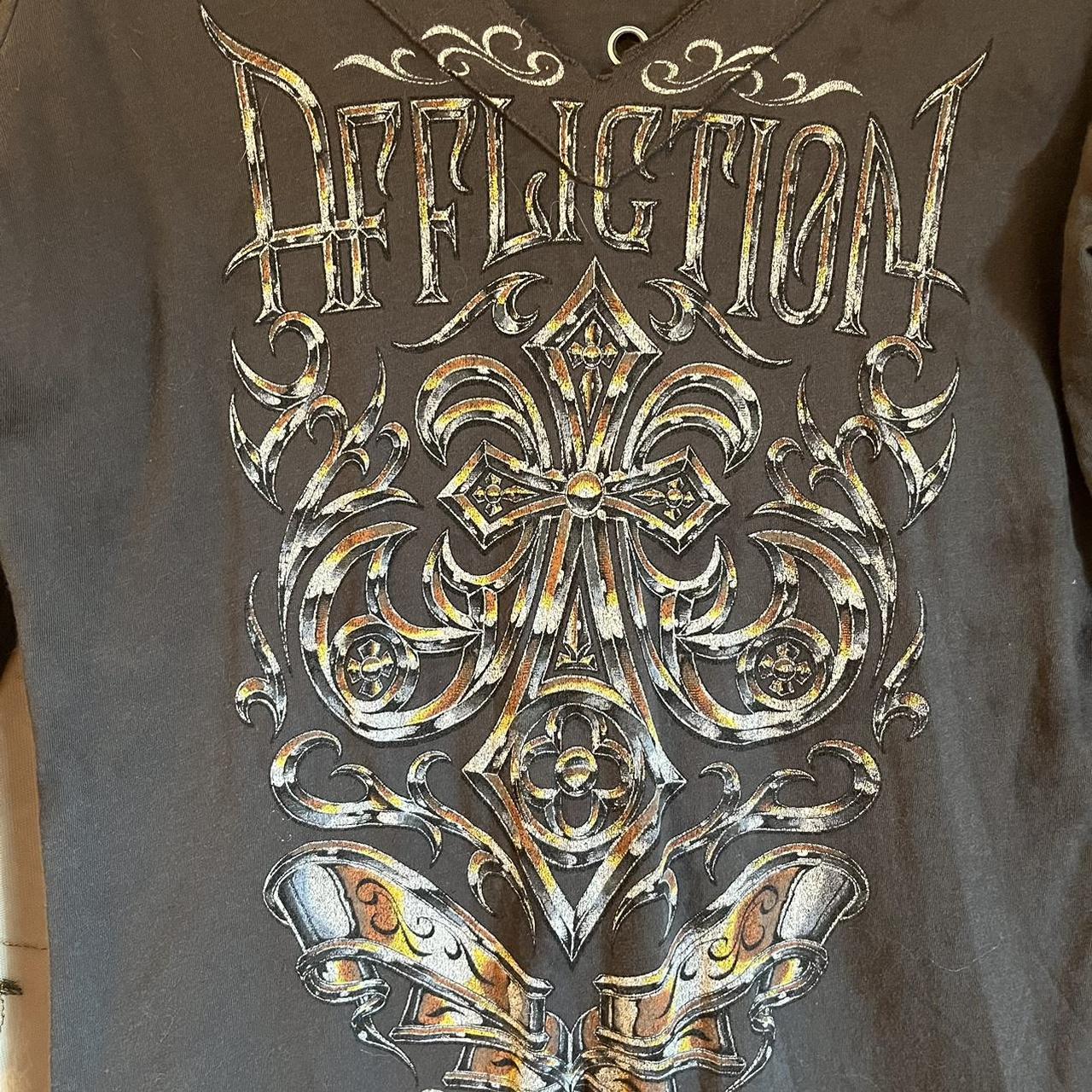 Affliction long sleeve eyelets slit back Warm grey... - Depop