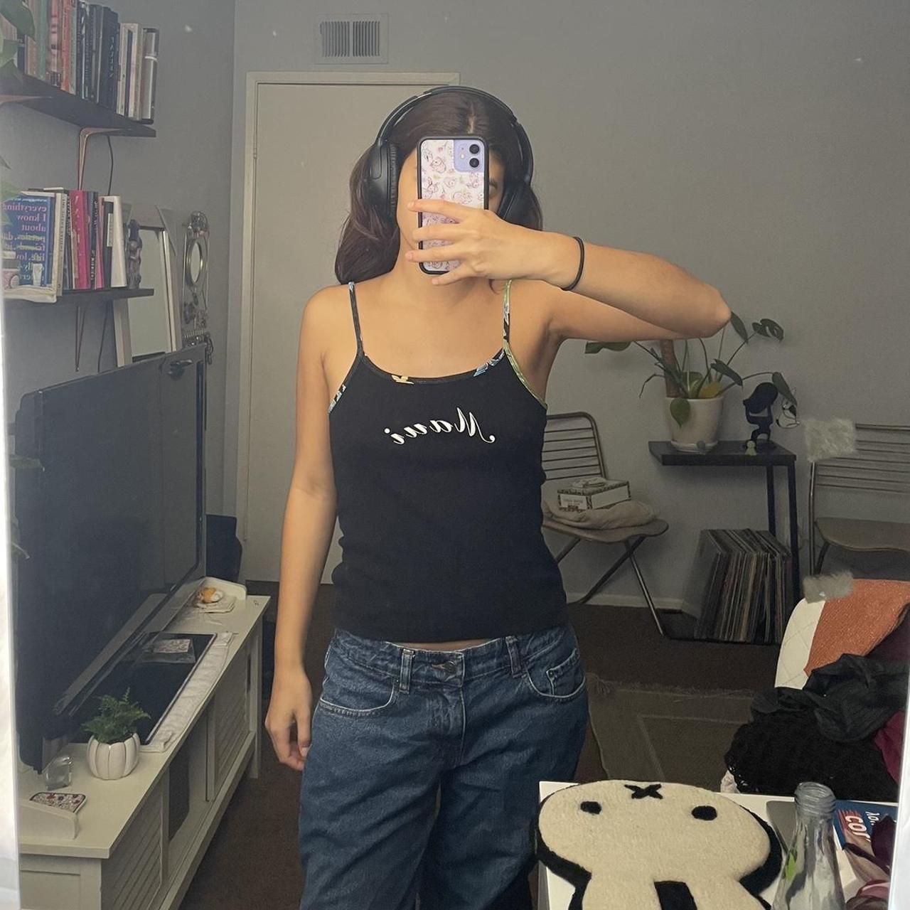 floral & black maui tank so so cute fits... - Depop