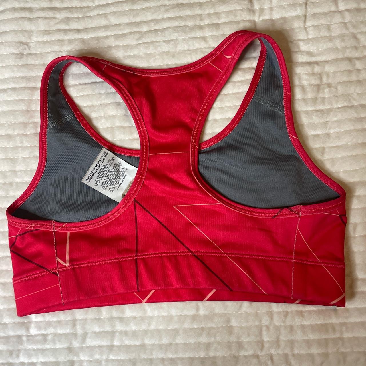 XS Burnt Pink/Red Nike Pro Dry Fit Sports Bra - Depop