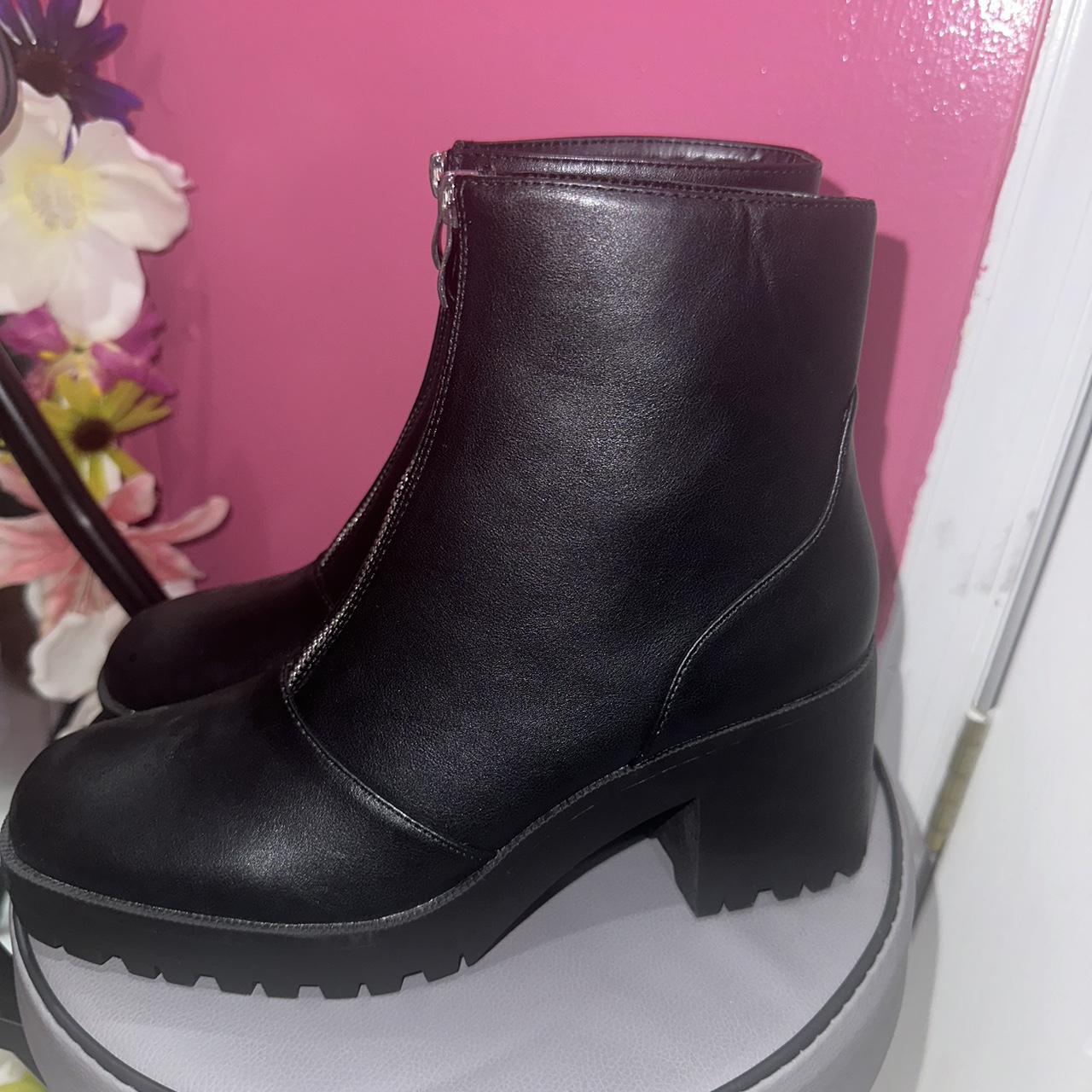 Black heeled booties size 8 Never Worn.... - Depop