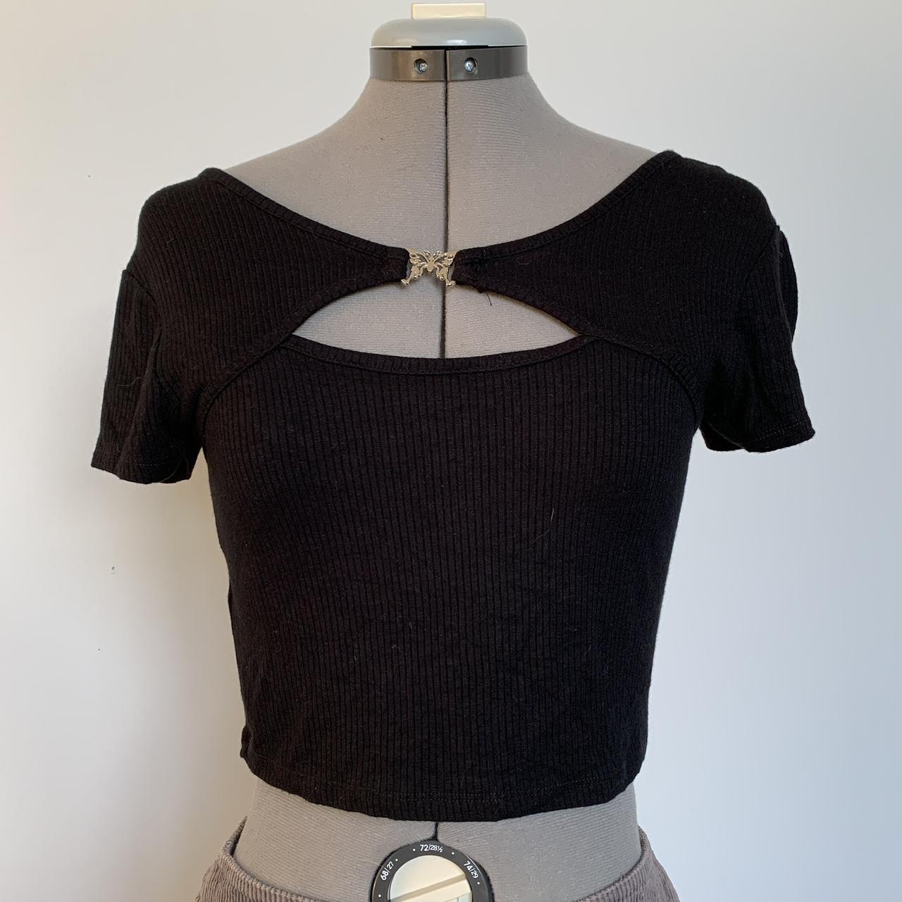 🖤🦋 Goth E-girl Emo Butterfly Fairy Crop Top... - Depop