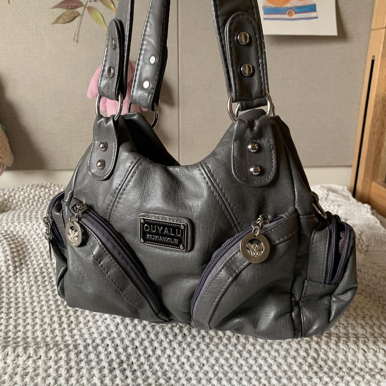 Faux Leather Grunge Gray Hobo Bag Punk Tote Bag... - Depop