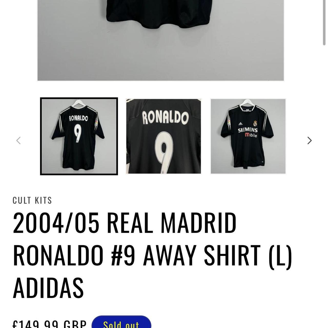 Real Madrid 2004 Football Shirt with R9 Ronaldo 9... - Depop