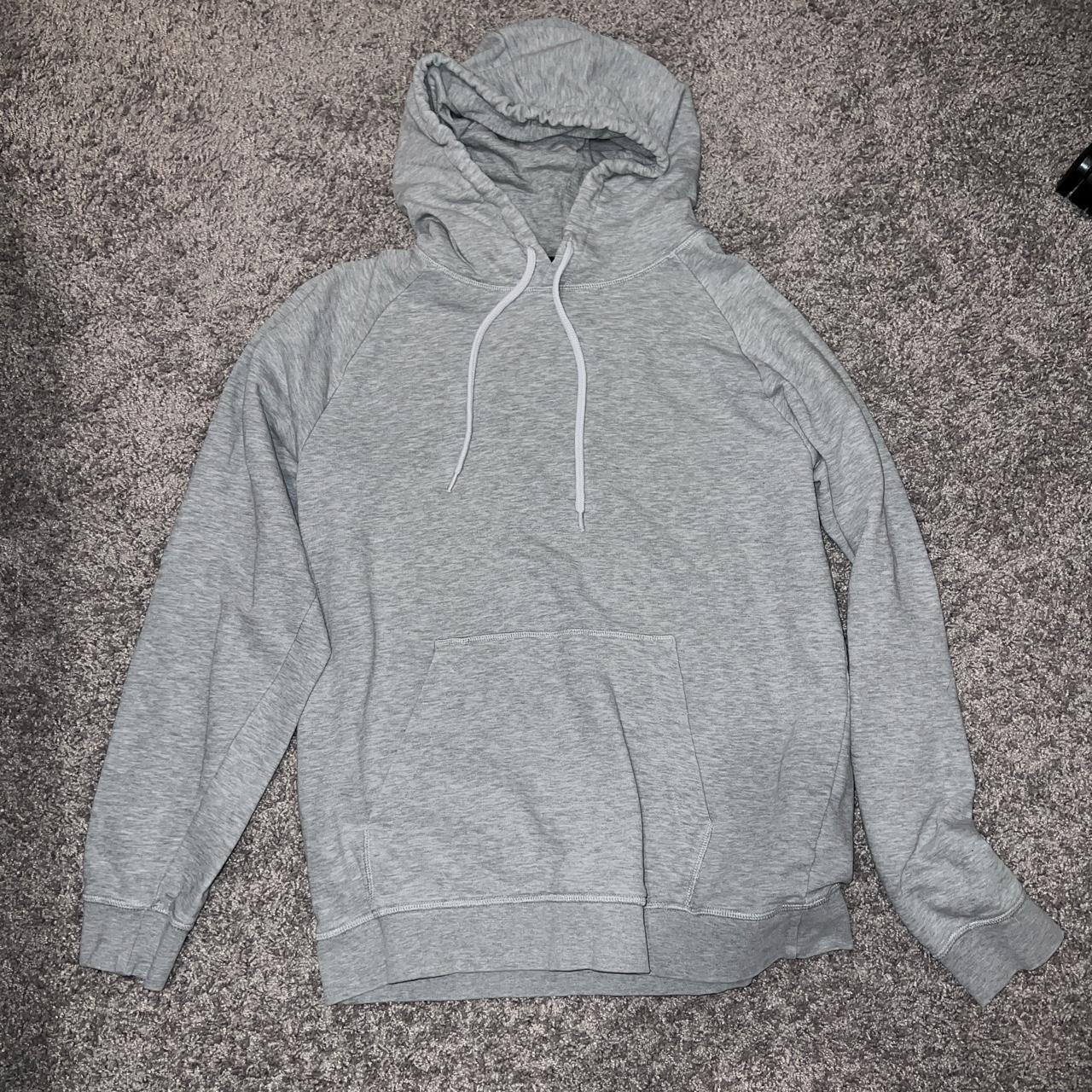 Plain gray essential hoodie medium men’s - Depop