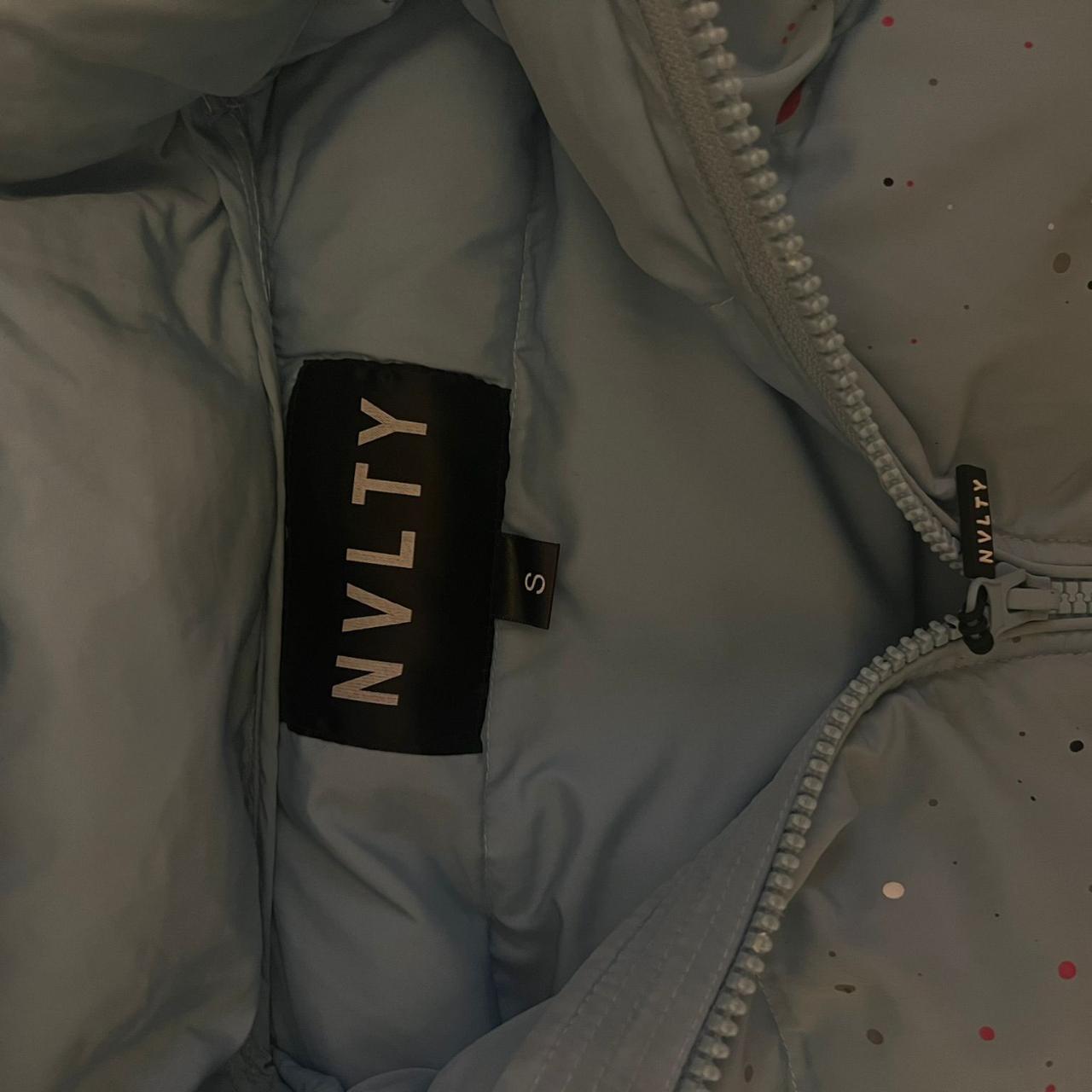 NVLTY - light blue- puffer jacket - Depop