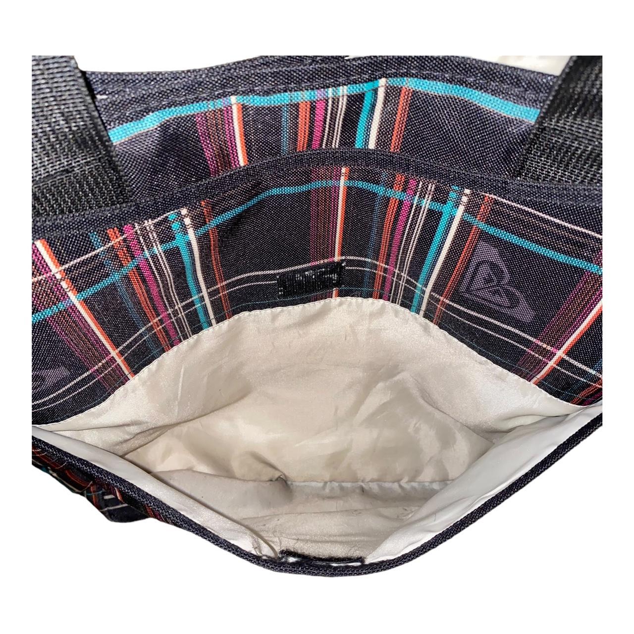 2000’s colorful plaid Roxy beach bag tote, pockets... - Depop