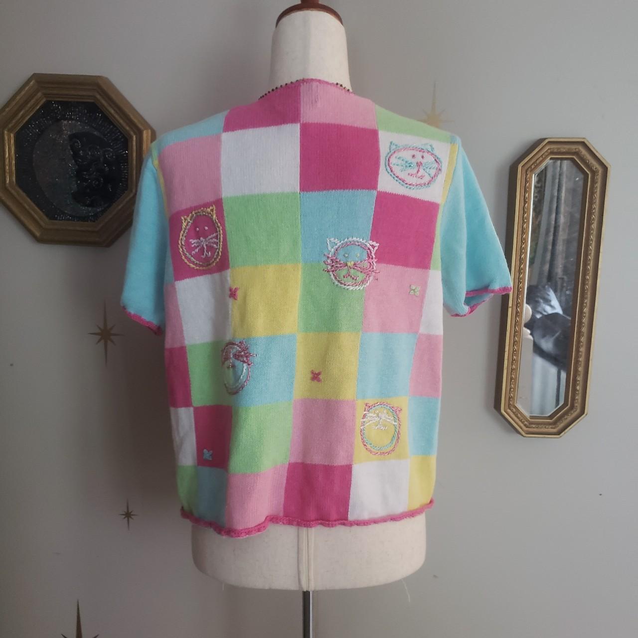 pastel colorblock grandma sweater perfect for the... - Depop