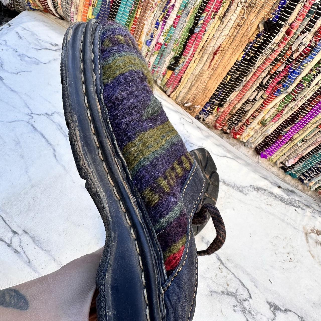 Brown leather aztec slip-on clogs #leatherclogs - Depop