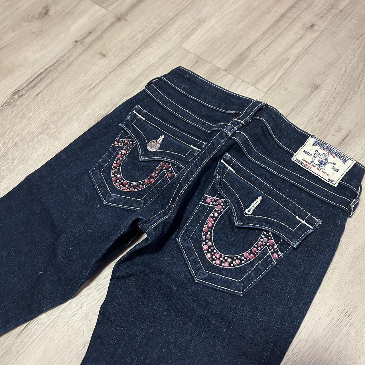 Y2K pink mcbling bedazzled rhinestone becky flare... - Depop