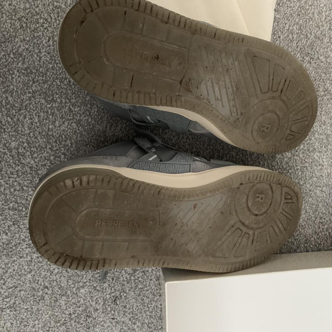 Represent grey Bully trainers. Size 11. Worn once... - Depop