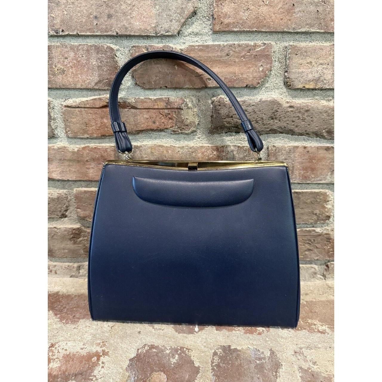 VTG VERDI Kelly Hand Bag Pocketbook Purse Blue Top... | Depop