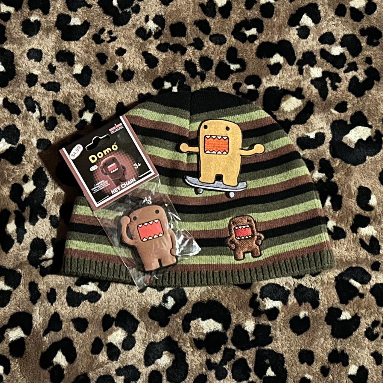 Reversible Domo Kun beanie + Keychain 🩶 This... | Depop