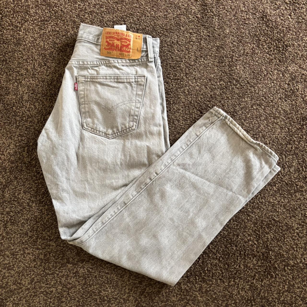 Levi's 501 light wash denim jeans. Hardly ever worn,... | Depop