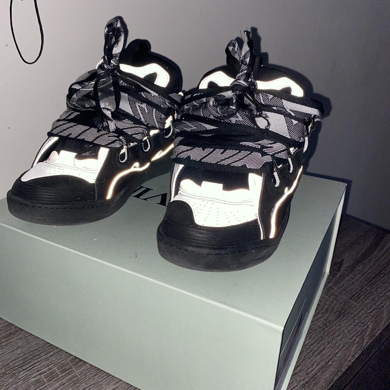 Reflective Lanvin curb sneakers 100% authenticated... - Depop