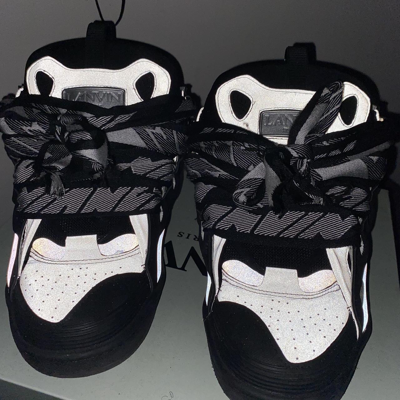 Reflective Lanvin curb sneakers 100% authenticated... - Depop