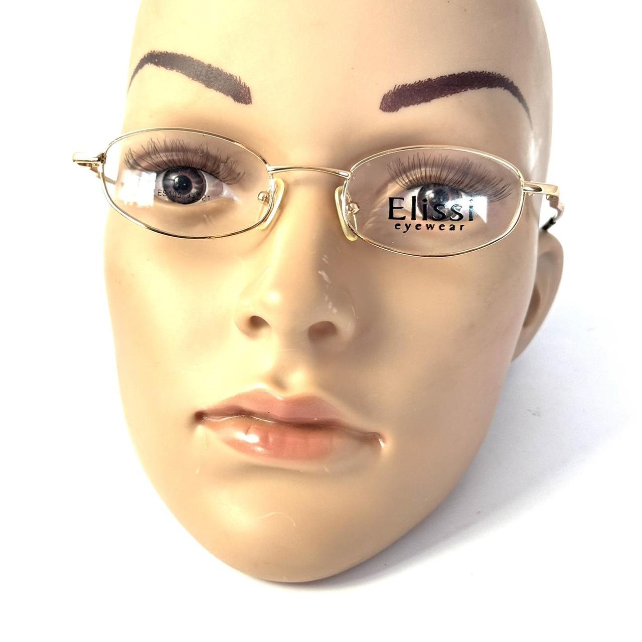 ES108 Gold ELISSI OPTICAL RECTANGLE METAL GLASSES... - Depop