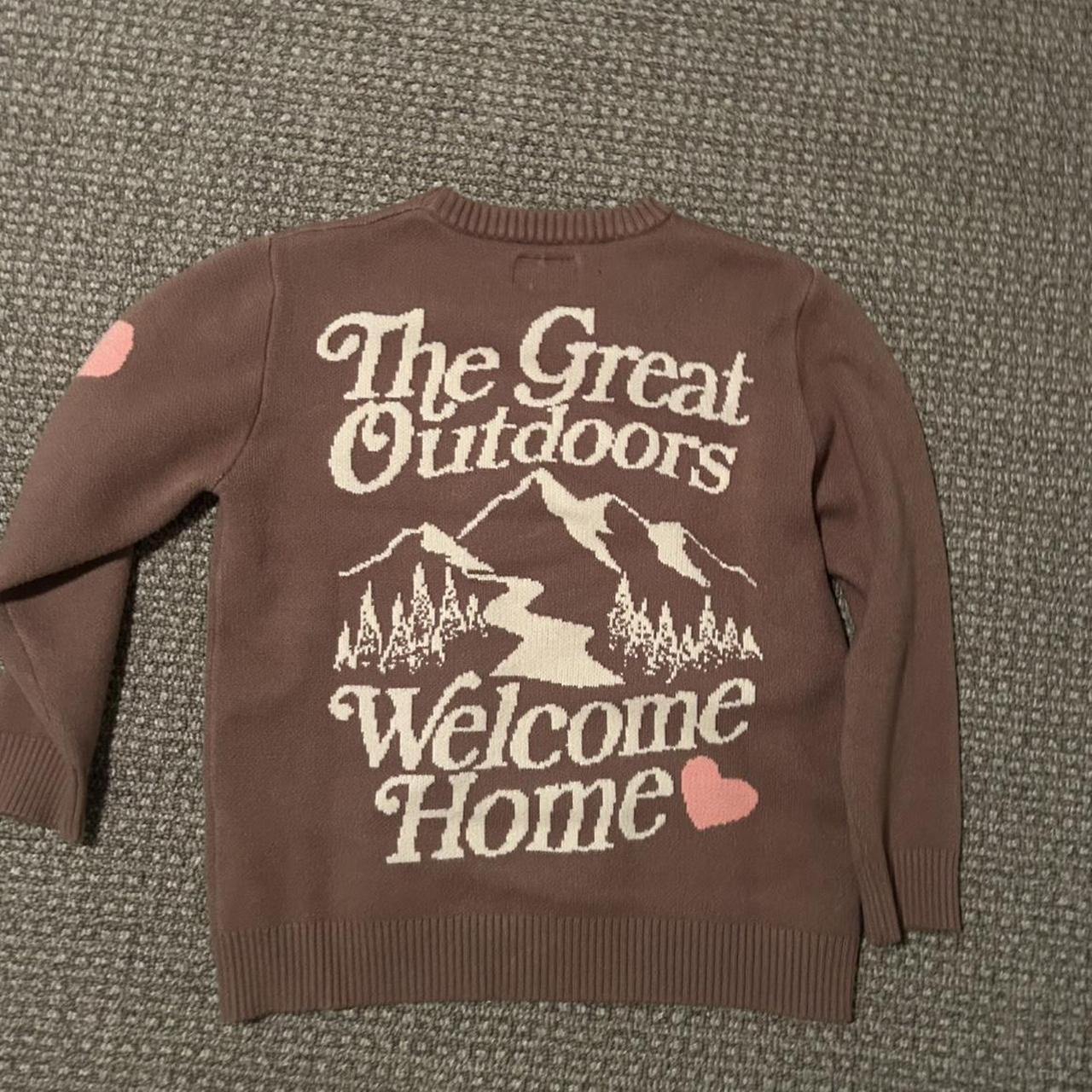 DANDY WORLDWIDE Welcome Home Sweater Brown size:... - Depop