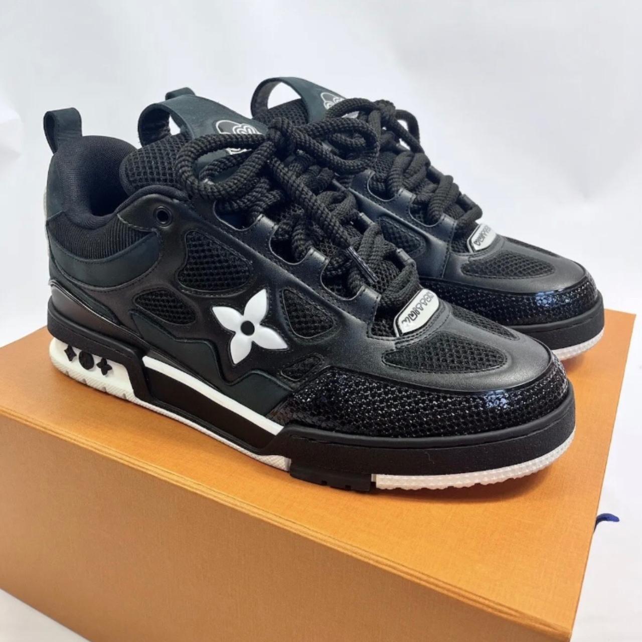 LOUIS VUITTON BLACK SK8 TRAINERS SIZE 9 Fits UK10 - Depop