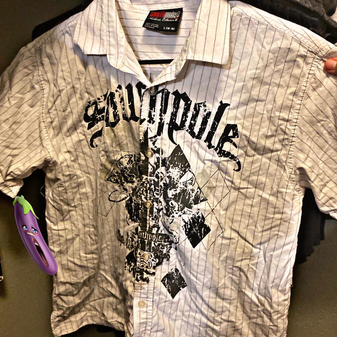 White South Pole buttoned up Size L fits me like a... - Depop