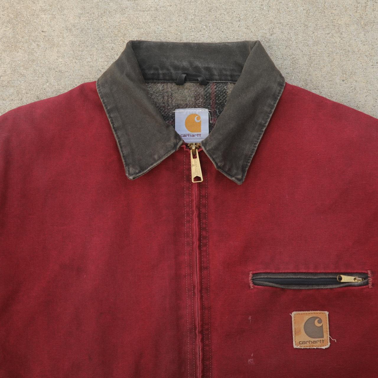 Carhartt J97 CRI Crimson Blanket-Lined Sandstone... - Depop