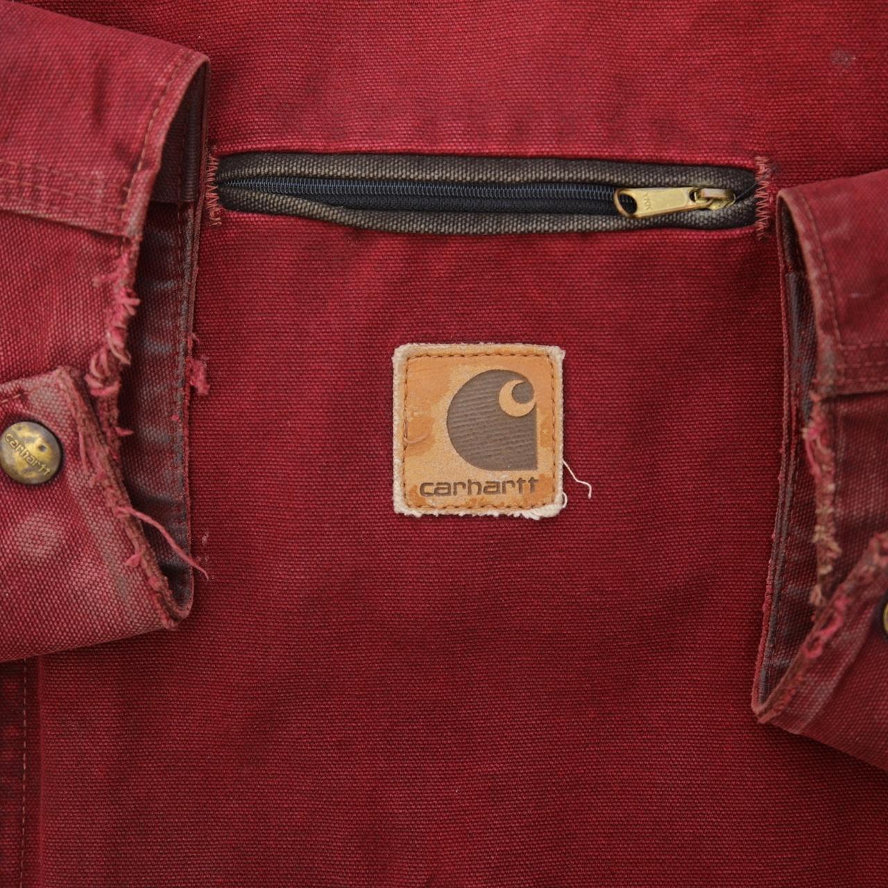 Carhartt J97 CRI Crimson Blanket-Lined Sandstone... - Depop