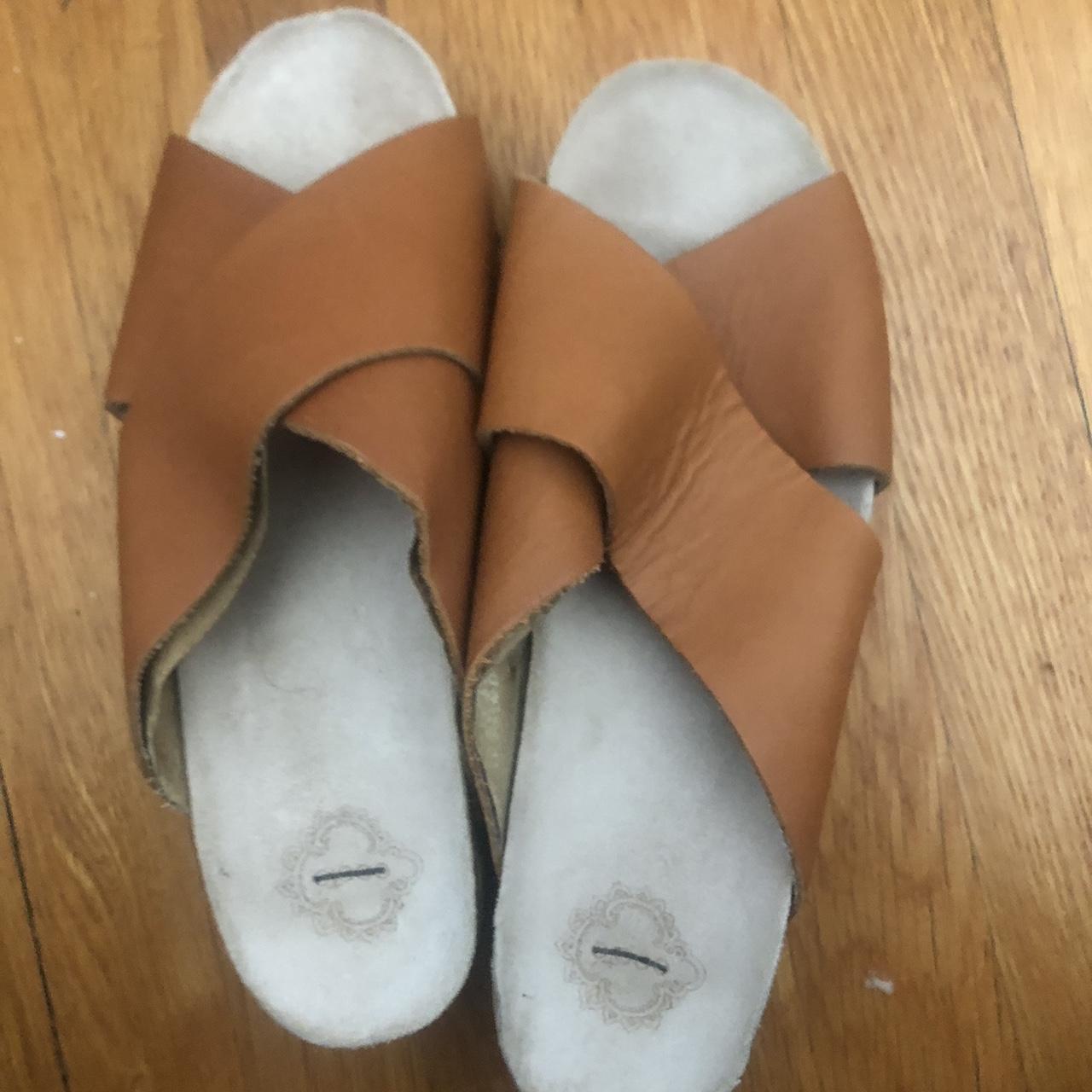 Cute brown strapped clogs great for summer vacation.... - Depop